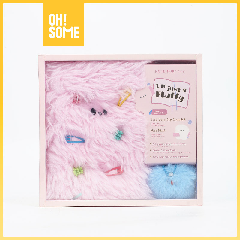 Jual OHSOME - Fluffy Journal Notebook Set Buku Catatan Notebook Set ...