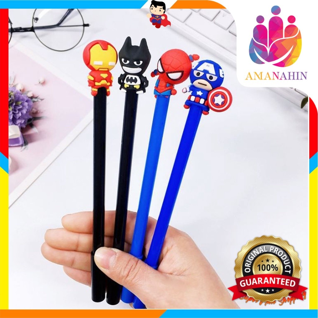Jual Pulpen Karakter SuperHero Gel Pulpen Karakter Pen Tinta Gel Lucu ...