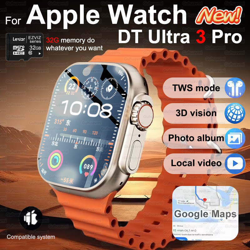 Jual DT Ultra 3 Smartwatch Amoled Screen 4GB MP3 MP4 Player Bluetooth ...