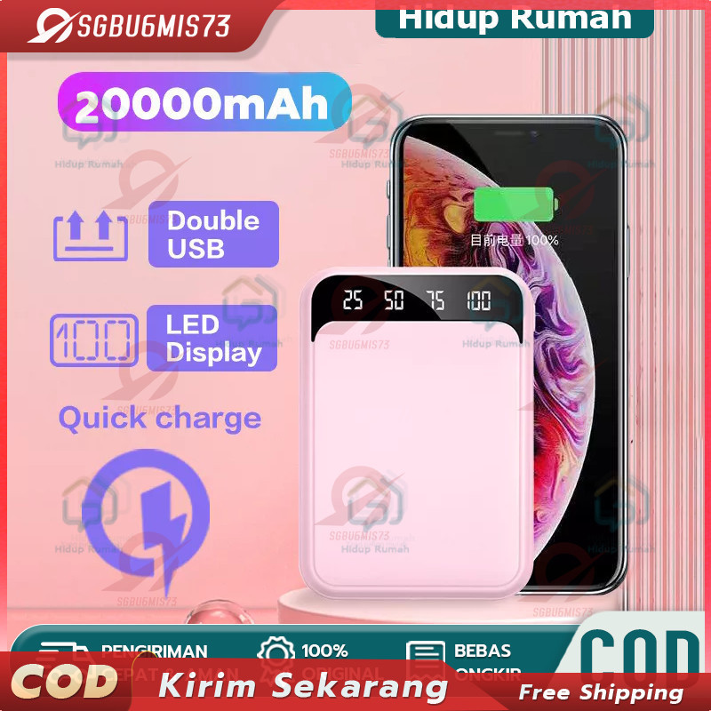Jual Power Bank 20000mAh Mini Powerbank with Fast Charging Portable ...