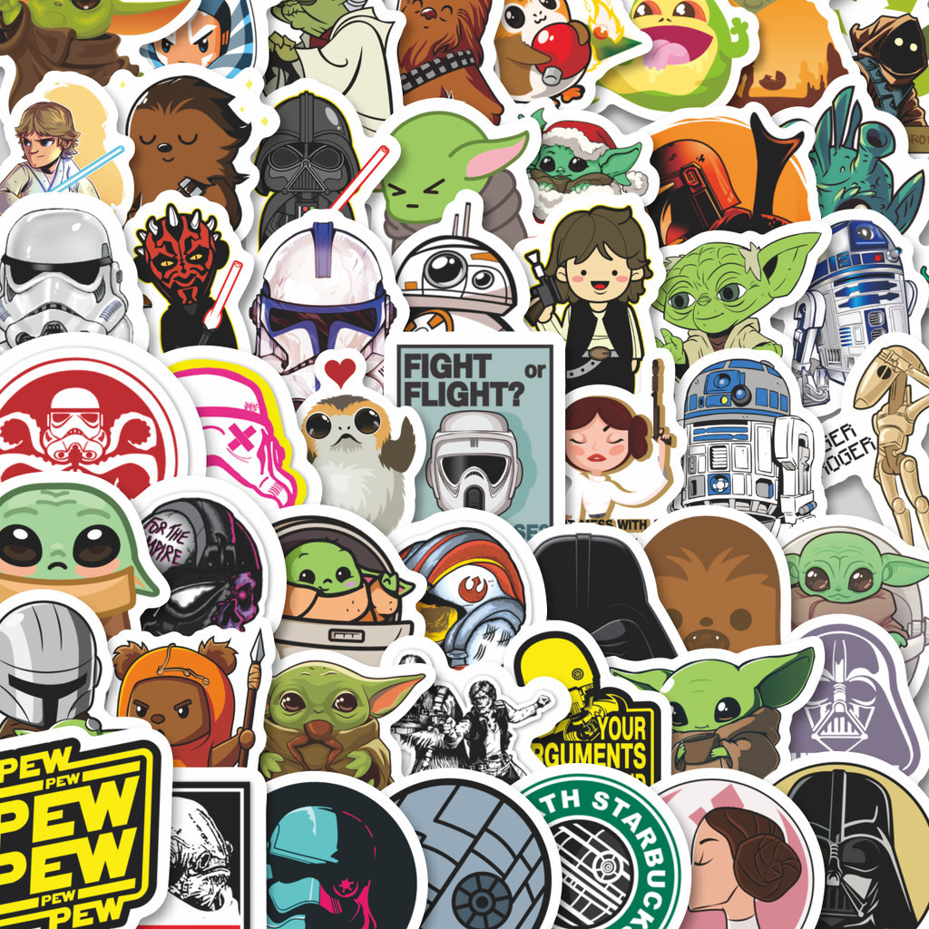 Jual Stiker Cutting Pack Stiker Kartun Star Wars Cute Stiker Isi 100Pcs ...
