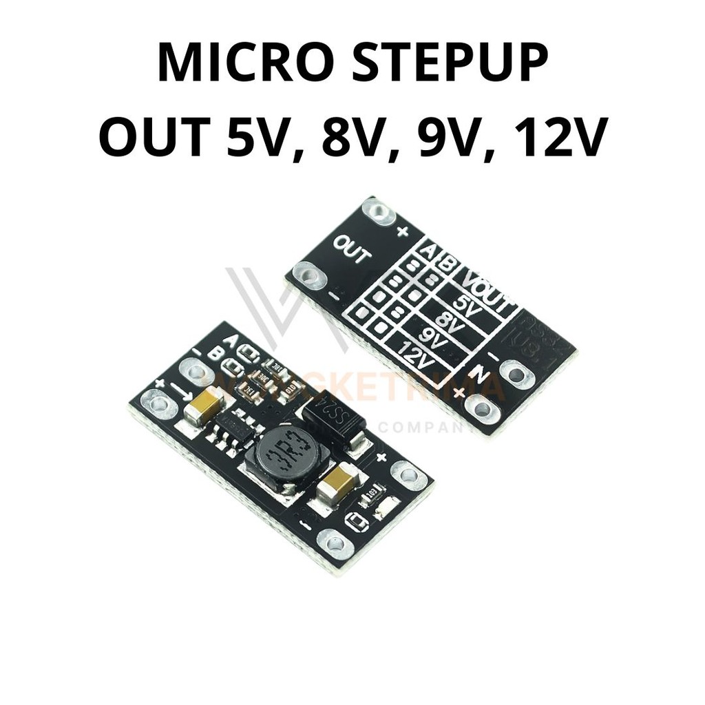 Jual Micro Step Up Boost In 2.5v 3.7v Out 5v 8v 9v 12v DC Stepup Multi ...