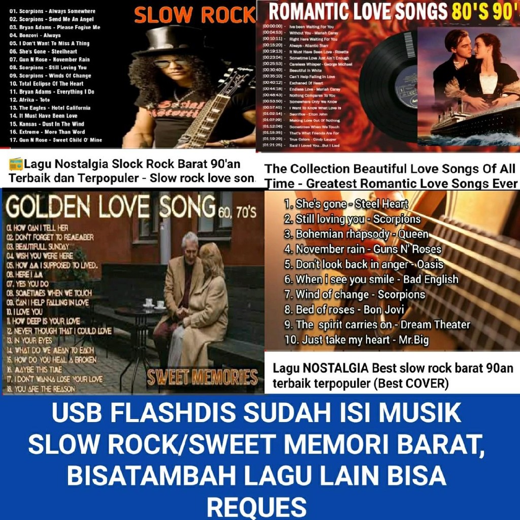 Jual usb flasdis flashdisk flashdis isi lagu slow rock barat isi 1000 ...