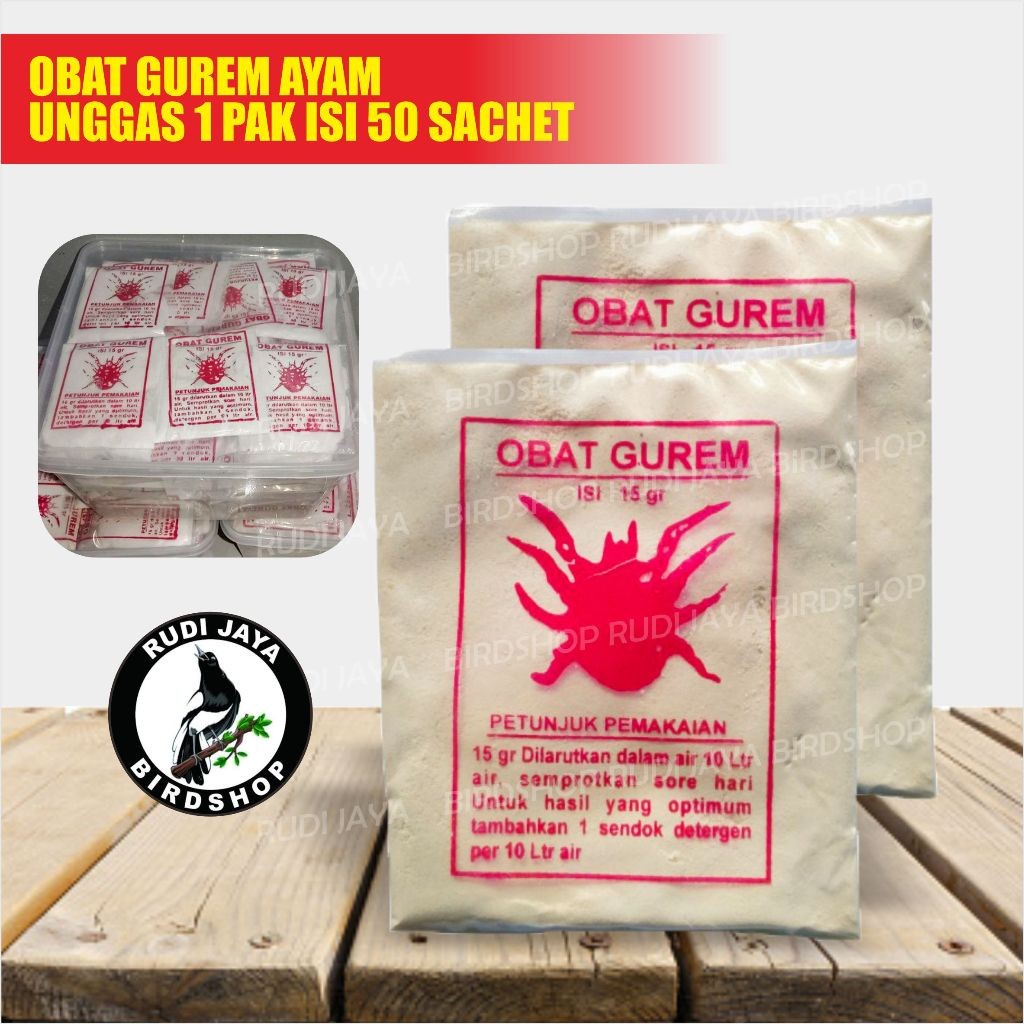 Jual SEDIA OBAT GUREM AYAM 1 PAK 50 SACHET OBAT RACUN KUTU UNGGAS ...