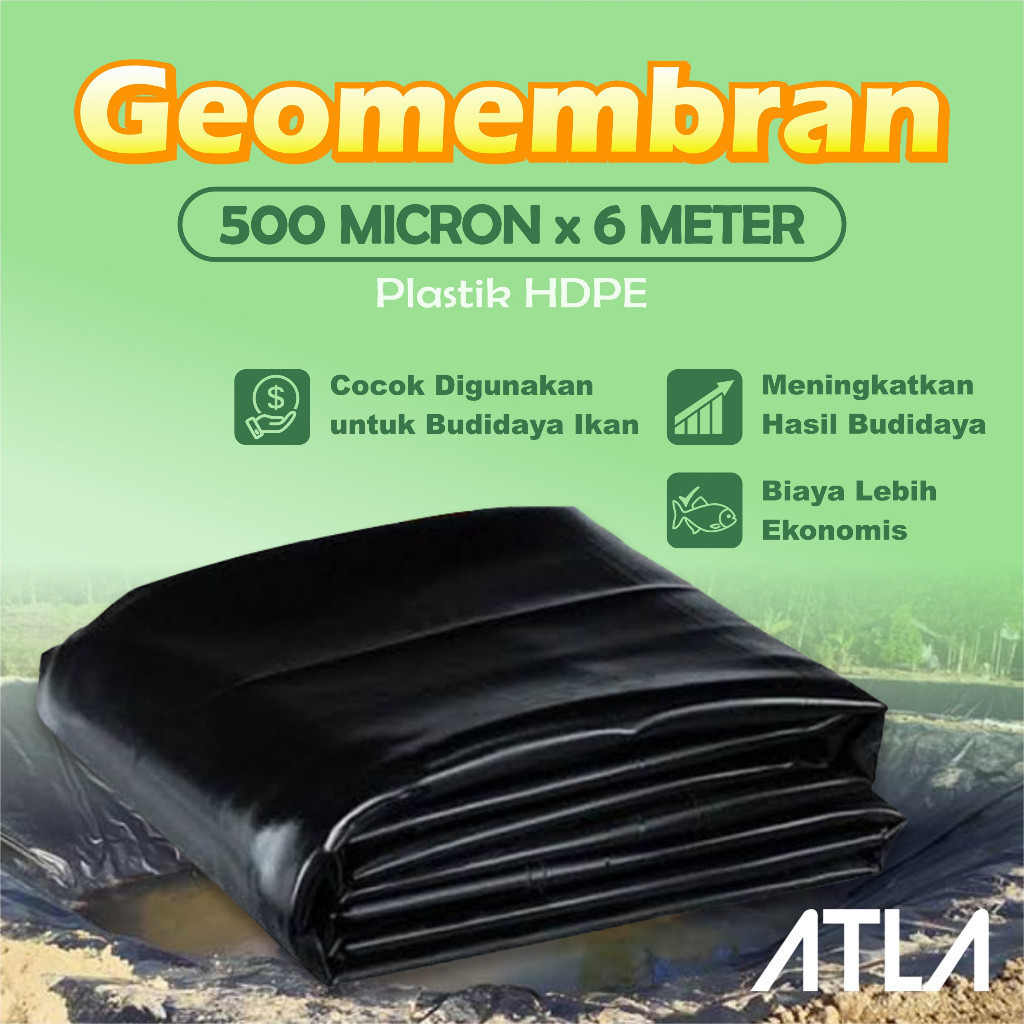 Jual Plastik Geomembran 500 Micron 6 Meter Hitam Plastic Geomembrane ...