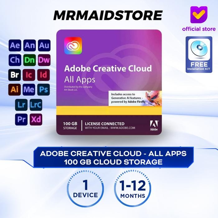 Jual Adobe Creative Cloud All Apps - 100GB Cloud Storage - 1 to 12 Bulan Subscription | Shopee ...