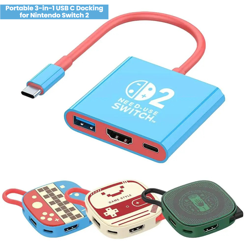 Jual 2nd Gen Portable 3 in 1 USB C Hub Switch2 Docking Station PD 100W HDMI 4K@60Hz for Nintendo ...