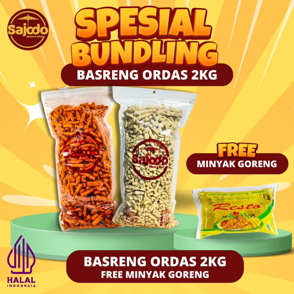 Jual Bundling Basreng 2 Kg + Minyak Goreng Pedas - Sajodo Snack & Food ...