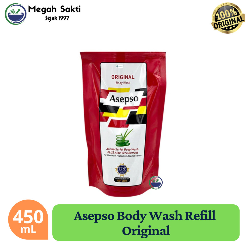Jual MGS - Asepso Sabun Cair Body Wash Original REFILL 450 mL | Sabun Cair Antibacterial ...