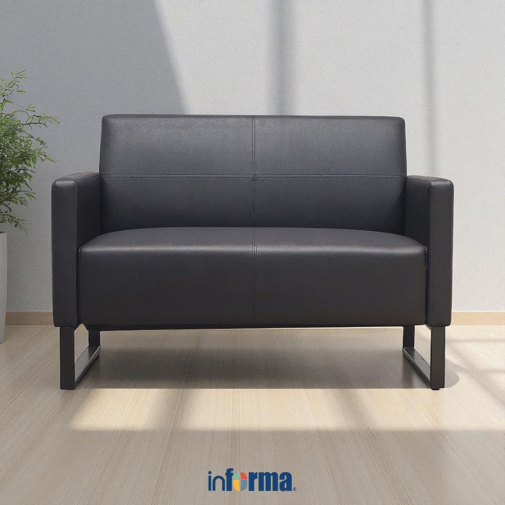 Jual Informa Hillton Sofa Kulit 2 Seater - Hitam Tempat Duduk Empuk ...