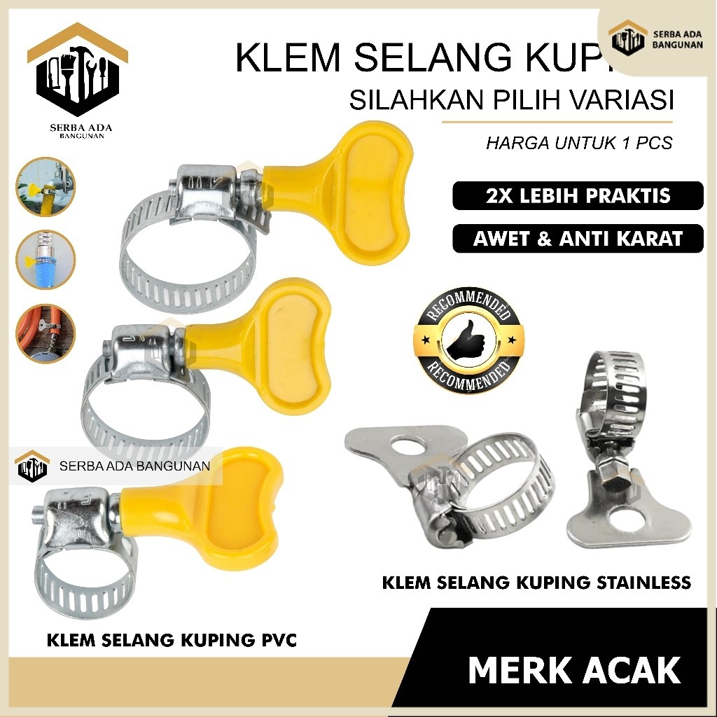 Jual SAB Klem Selang KUPING PUTAR BESI KENMASTER/ Pengunci Selang ...