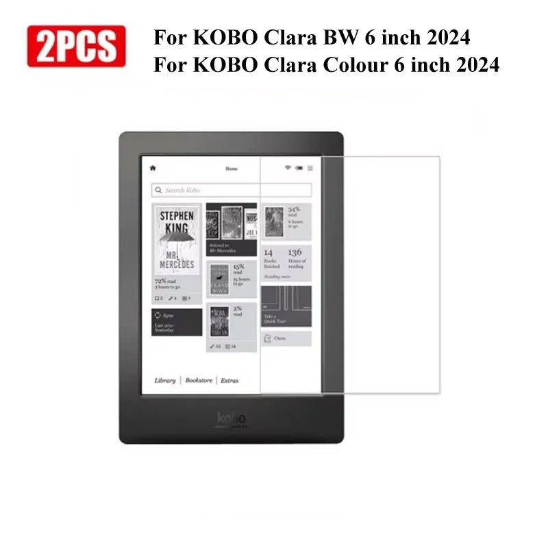 Jual 2PCS Tempered Glass Screen Protector For KOBO Libra 2 Clara Colour ...