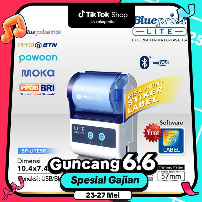 Jual Printer Thermal Portable Bluetooth BLUEPRINT BP-LITE58 - Lite 58 ...