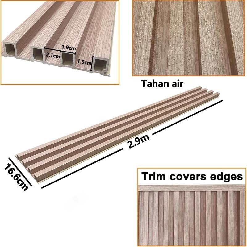 Jual Wood WPC Wall panel 2.9Meter*17Cm Dekorasi Dinding Anti Rayap Dan Anti Air WPC Aestetic ...