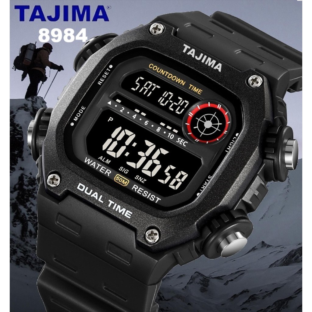 Jual TAJIMA Jam Tangan Digital Pria 8984 Water Resist Original Garansi ...