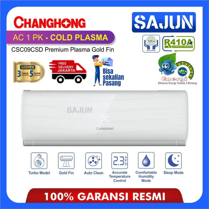 Jual AC Split 1 PK Changhong CSC-09CSD Premium Plasma Gold Fin CSC09CSD | Shopee Indonesia