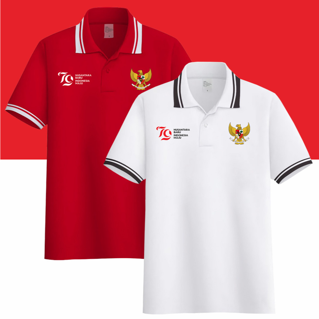 Jual Atribut HUT RI // Kaos polo pria HUT RI 79 / Kaos Kemerdekaan RI ...