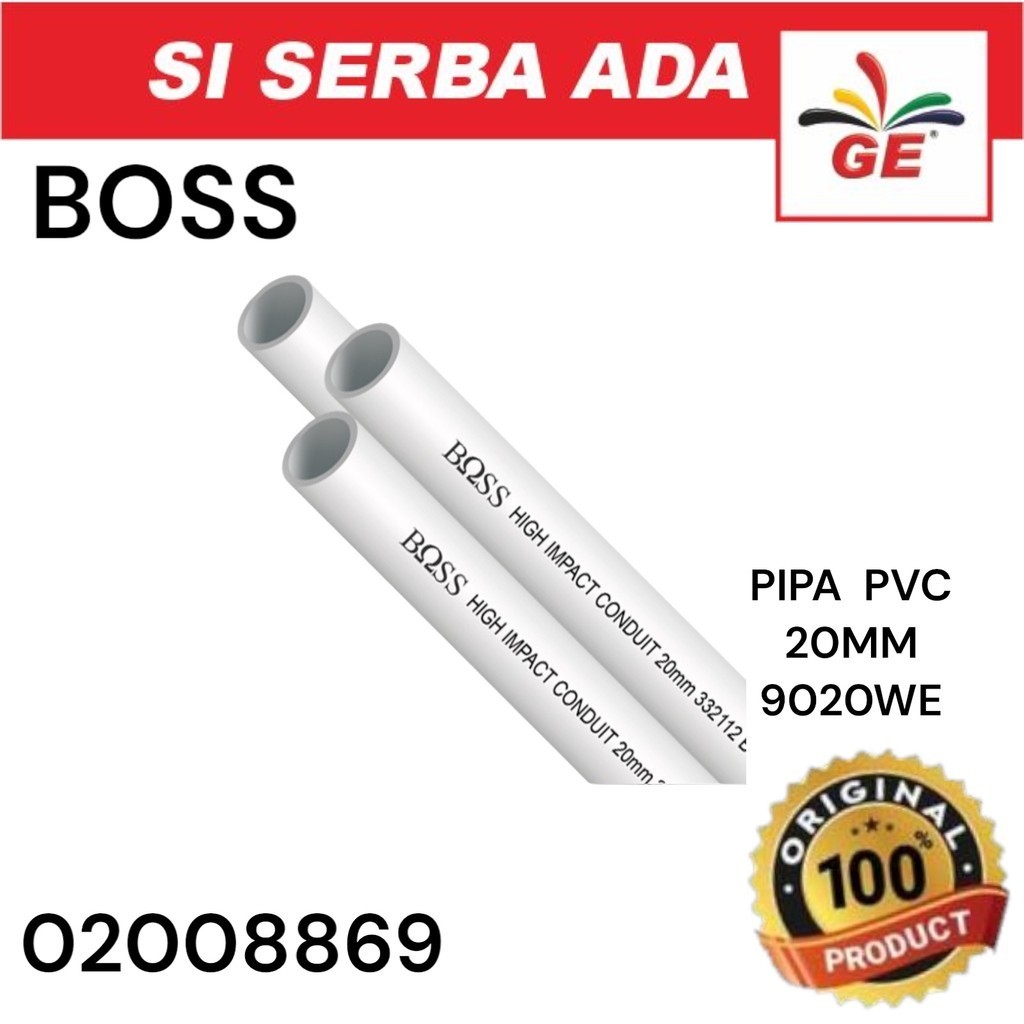 Jual BOSS Pipa PVC 20MM 9020WE 02008869 | Shopee Indonesia