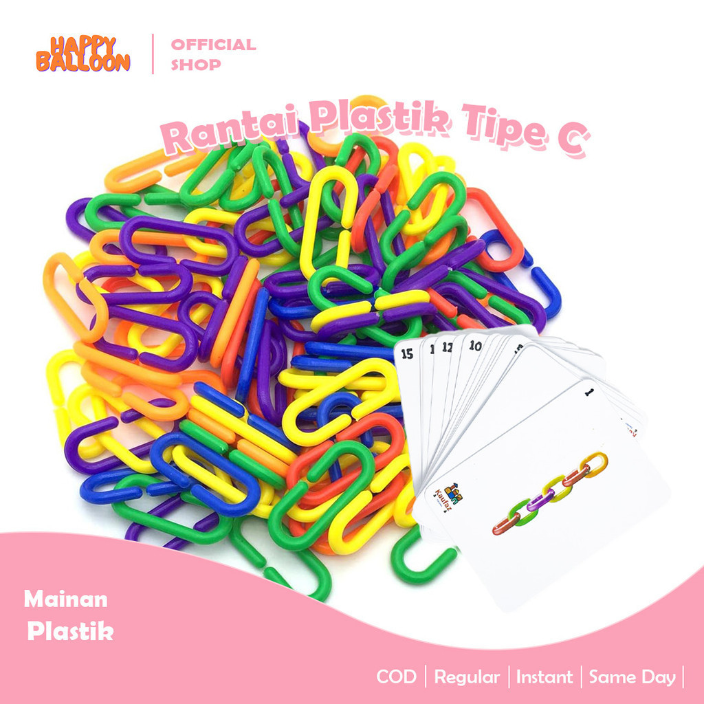 Jual HappyBalloon Mainan Edukasi / Montessori Rantai Plastik Bentuk C ...