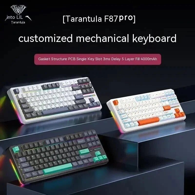 Jual AULA F87 Pro Mechanical Keyboard 2.4g/Usb/Bluetooth Tri Mode ...