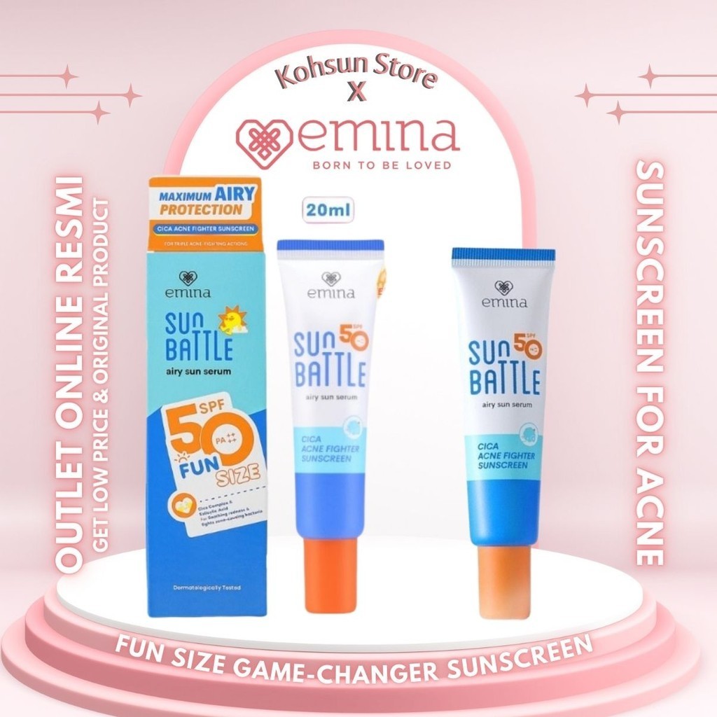 Jual Emina Sun Battle Spf 50 Pa++++ Airy Sun Serum Cica Acne Fighter ...
