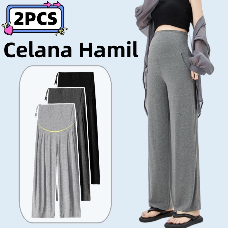 Jual 2PCS Celana Legging Ibu Hamil Leging Wanita Bumil Maternity Jumbo Premium Nyaman Elastis ...