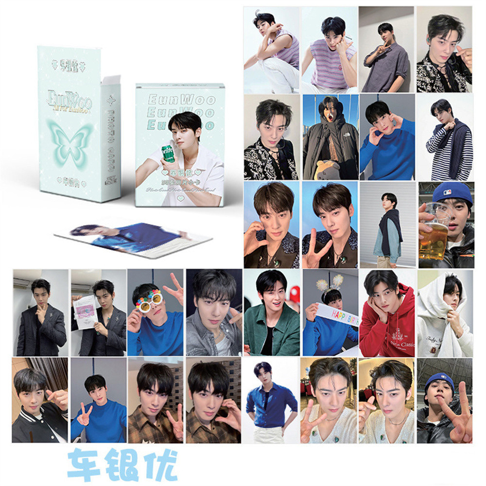 Jual Kpop Idols Cha EunWoo Laser Boxed Card 50pcs/Set High Quality HD ...
