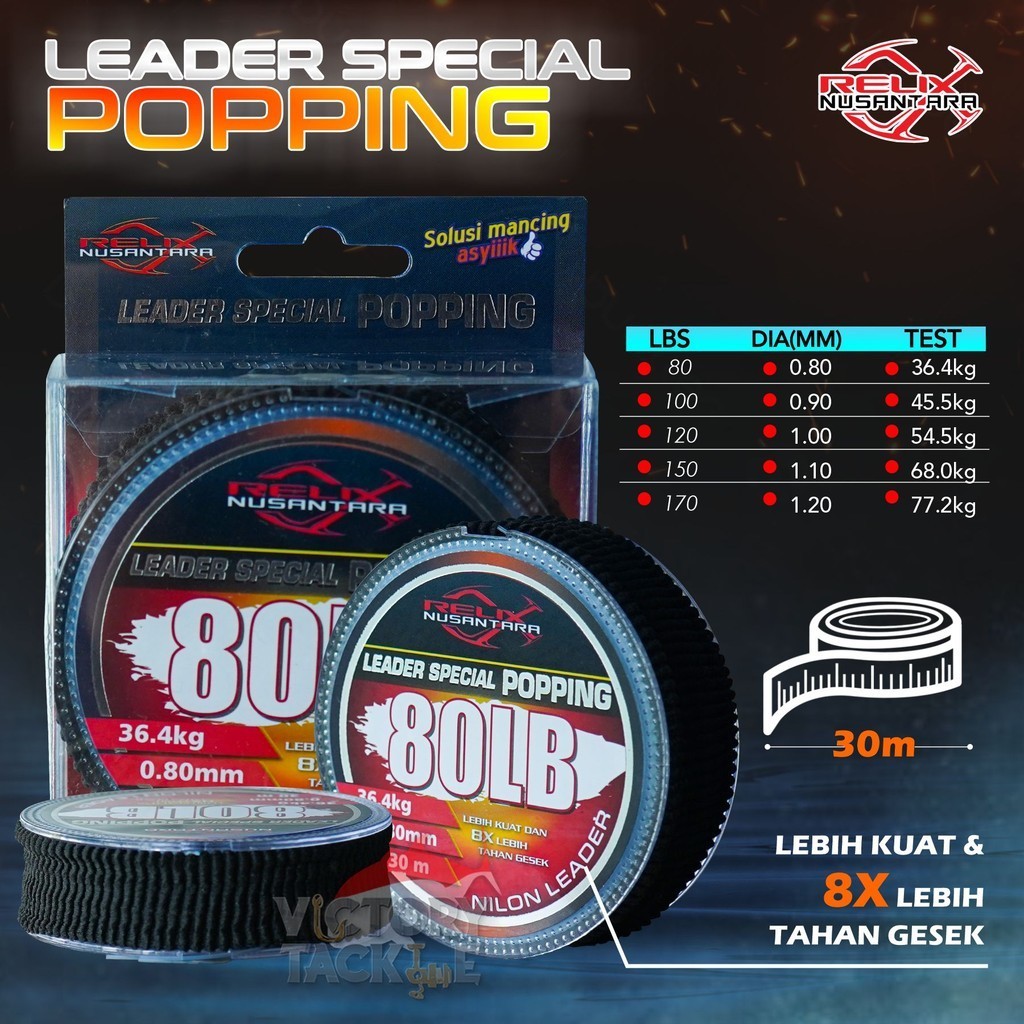 Jual Senar Pancing Benang Leader RELIX NUSANTARA LEADER SPECIAL POPPING ...