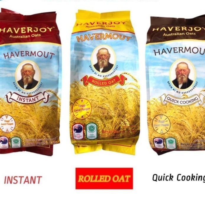 Jual Haverjoy Havermout Oatmeal 1kg / Quick Cooking Cooking / Rolled ...