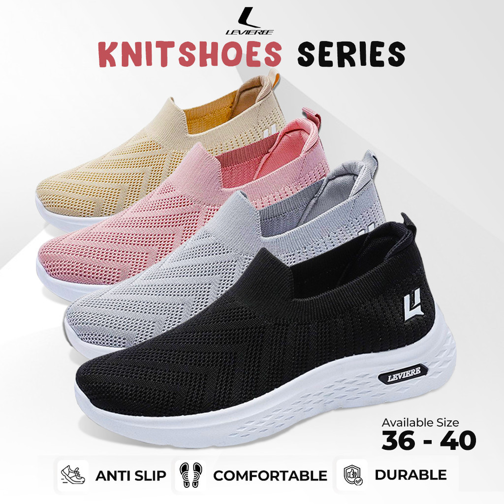 Jual EVR LV0293 Sepatu Sporty Slip On Rajut Zig Zag Wanita Premium ...