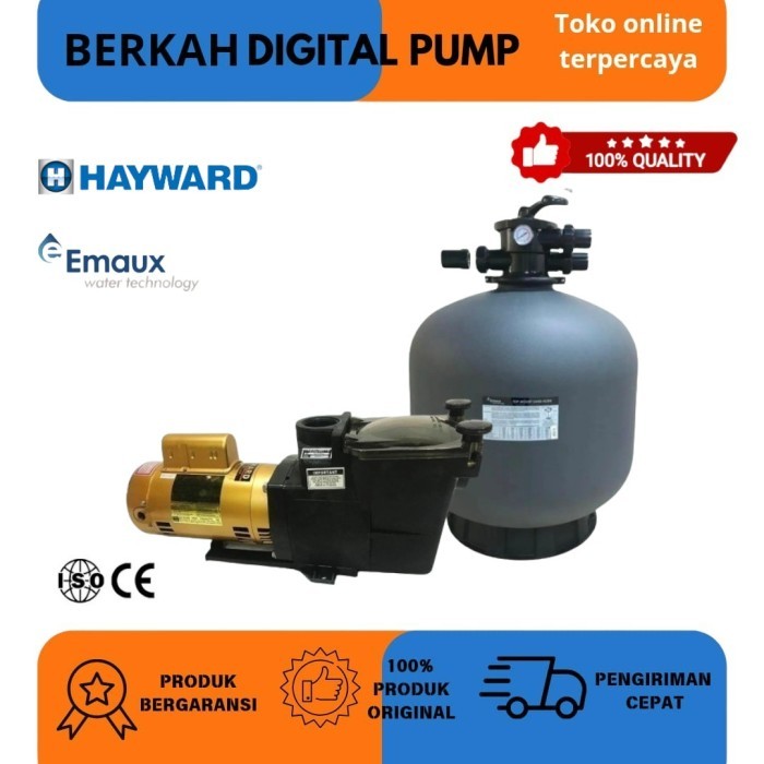 Jual Paket Pompa Hayward Superpump 1,5HP + Sand Filter Emaux P500 Mesin Pompa Kolam Renang ...