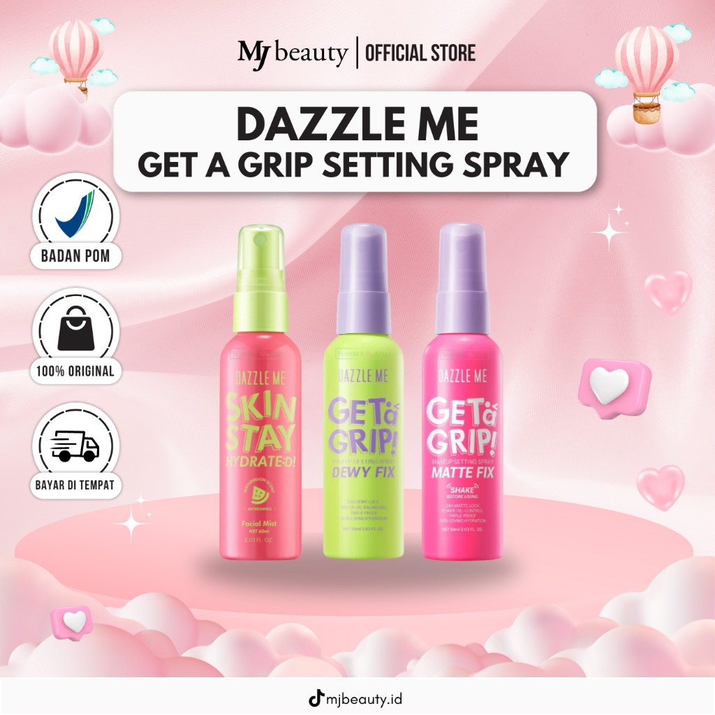 Jual MJ 100% ORI DAZZLE ME Get a Grip! Makeup Setting Spray | Beauty Face Mist | Shopee Indonesia