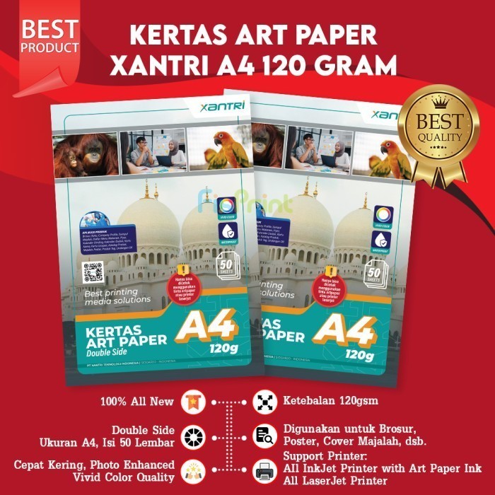 Jual Photo Paper 120gsm 50 Sheets Kertas Art Paper A4 120 gram 50 ...
