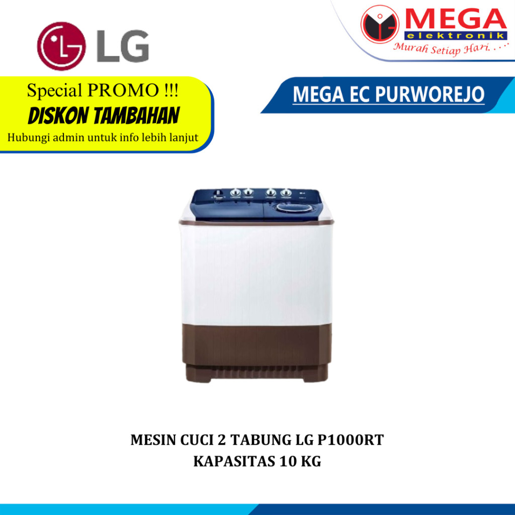 Jual MESIN CUCI 2 TABUNG LG P1000RT KAPASITAS 10 KG | Shopee Indonesia