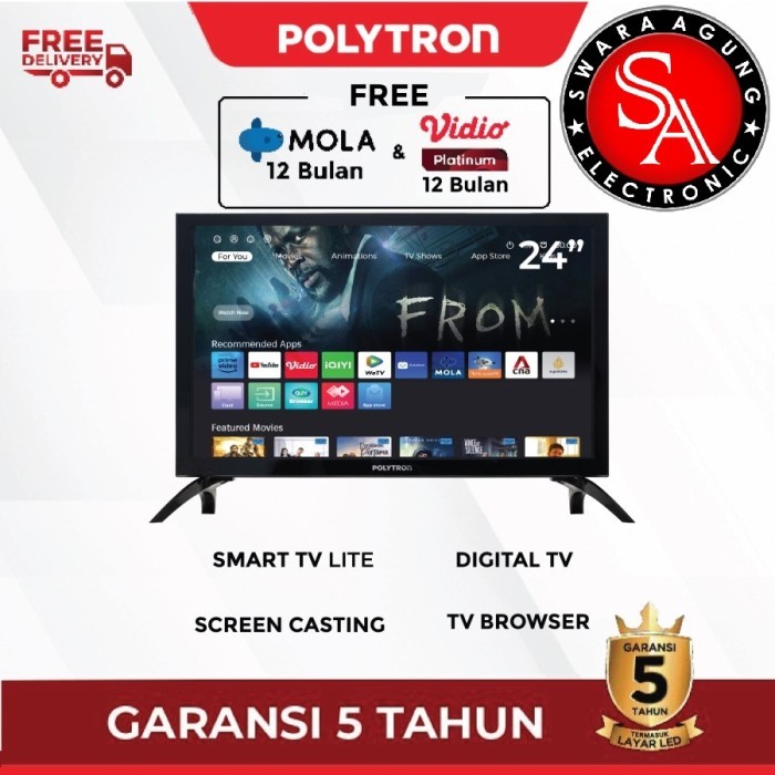 Jual Led Digital Smart TV 24 Inch Polytron Type : 24CV1869 (Khusus ...