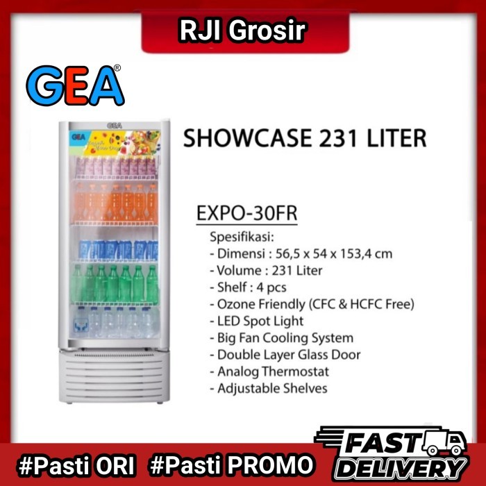 Jual SHOWCASE GEA EXPO 30 FR DISPLAY COOLER 4 RAK EXPO 30FR FREE CFC | Shopee Indonesia