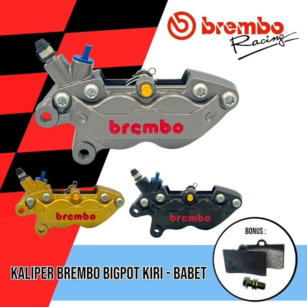 Jual Kaliper BIG POT BABET 4 Piston 1 Pin KIRI Universal Diamond King | Shopee Indonesia