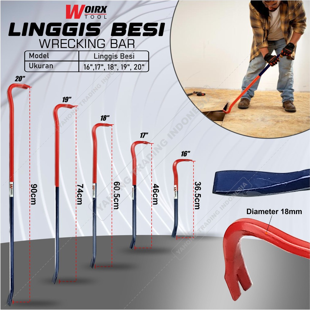 Jual Linggis Pencabut Paku 16" 17" 18" 19" 20" WOIRX TOOL | Shopee ...