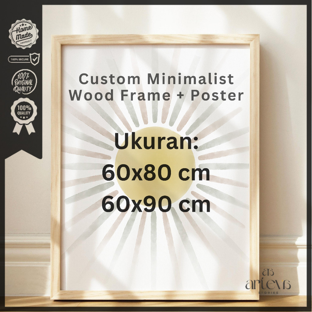 Jual Custom Frame/bingkai kayu minimalis + Poster Ukuran Besar 60x80 cm ...
