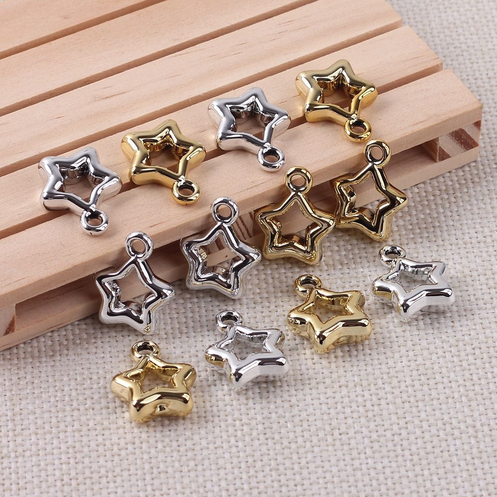 Jual 1 pcs Manik-manik Mote CCB METALIK - CHARM BINTANG GANTUNG BESAR ...