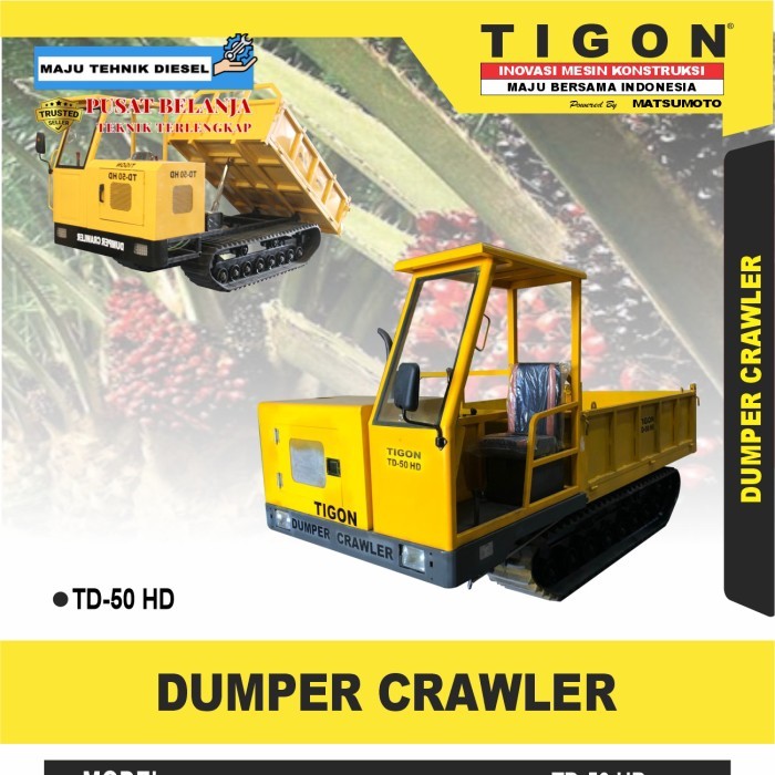 Jual Tigon Mini dumper / Alat Sawit Crawler Kap 5 ton TD-50 HD Original ...