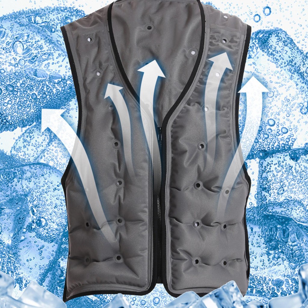 Jual Ice Vest Summer Zipper Hot Weather Cooling Vest for Women Sports ...