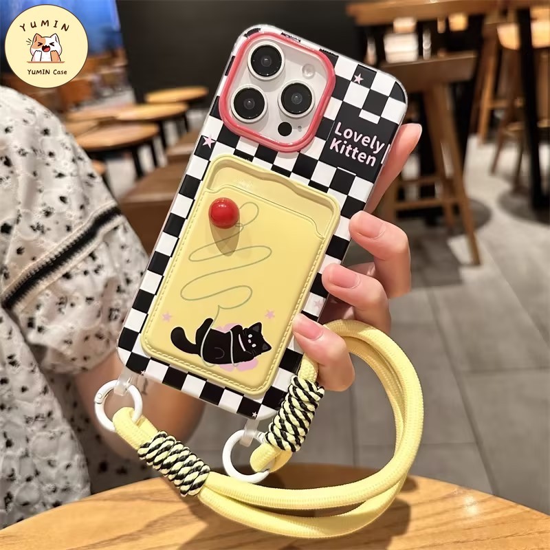 Jual Casing Ponsel Motif Kucing Lucu Motif Kotak Hitam Putih ...