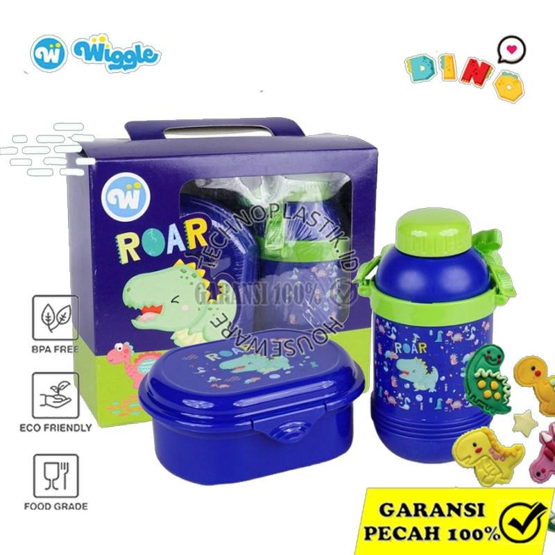 Jual WIGGLE Paket Gift Value Set School Hello Dino Lunch Box Dan Botol 625Ml | Shopee Indonesia