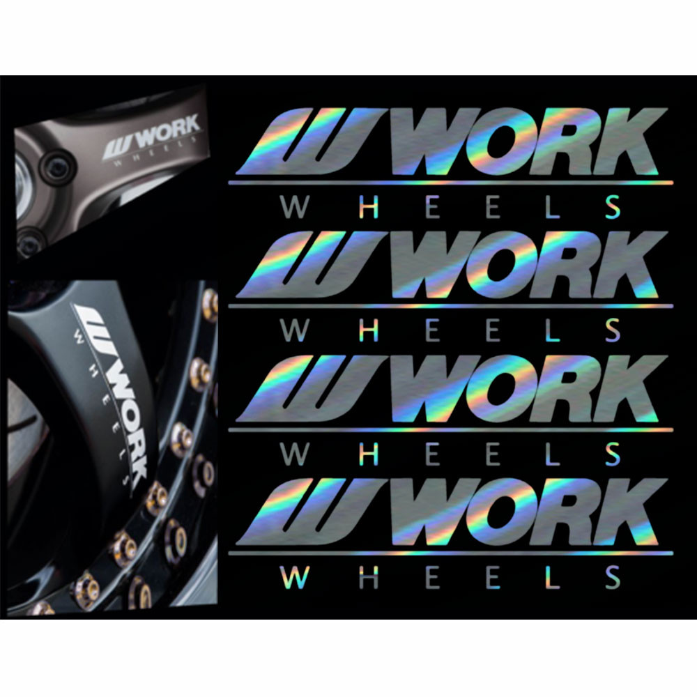 Jual 4 x Stickers For Work Racing Wheels Die Cut Decals 17-20 inch Rims ...