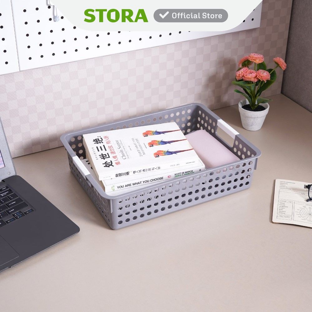 Jual Stora Dots Keranjang Penyimpanan Short Handle Storage Basket Kotak ...