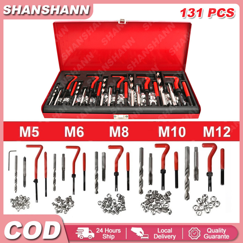 Jual 131PCS Recoil Tap Baja Karbon Recoil Thread Repair Kit / Alat ...