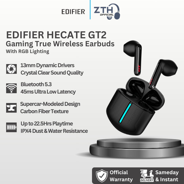 Jual EDIFIER HECATE GT2 True Wireless Gaming Earbuds TWS RGB Ultra Low Latency | Shopee Indonesia
