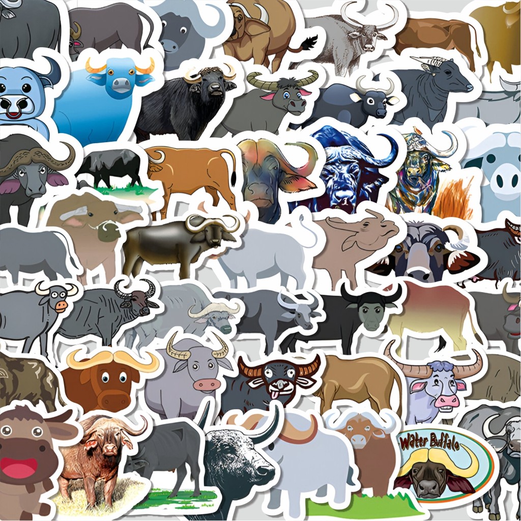 Jual Stiker Cutting Pack Stiker Hewan Bufallo [Kerbau] Isi 100Pcs ...