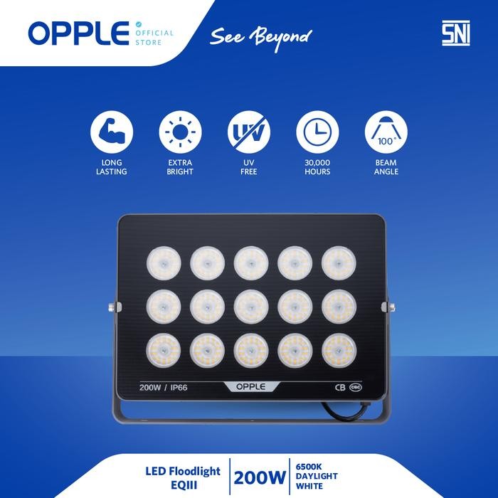 Jual OPPLE Lampu LED Floodlight 200W 6500K EQ III Putih | Shopee Indonesia